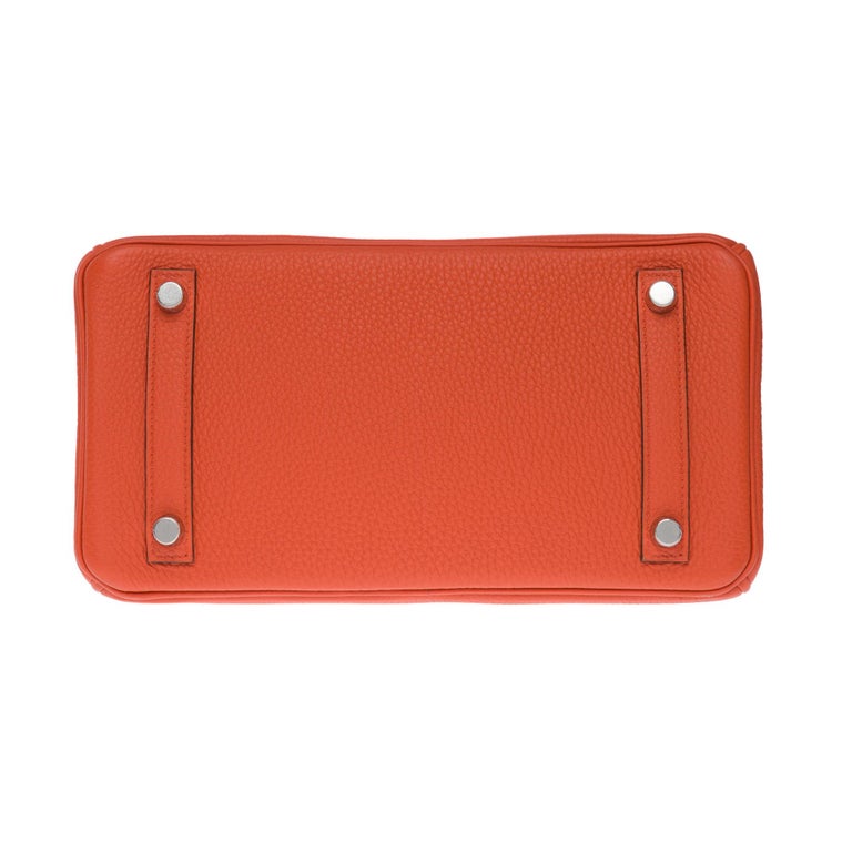 Fantastic New Hermes Birkin 25cm Verso handbag in Clay/Red Togo leather ...