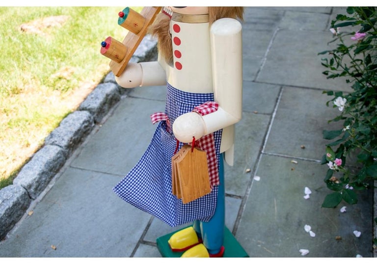 Fantastic Painted and Carved Wood Oversized Chef Nutcracker Figure For ...