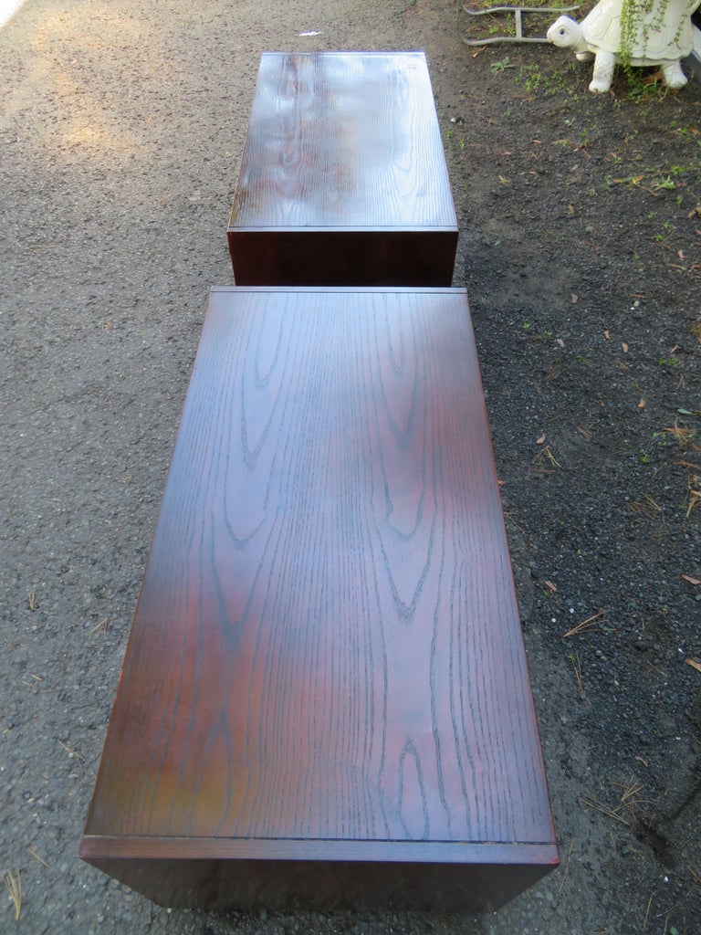 Fantastic Pair Baker Chinoiserie Asian Tansu Night Stands Mid-Century ...