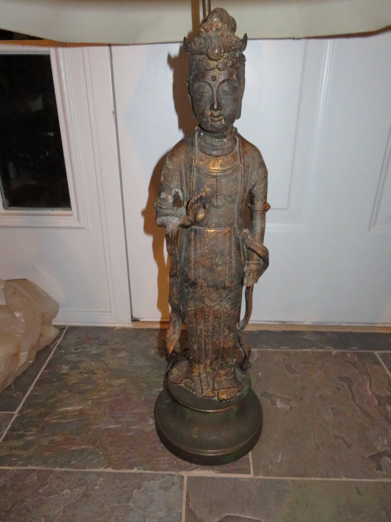 Fantastic Pair of James Mont Style Asian Figural Buddha Lamps Mid ...