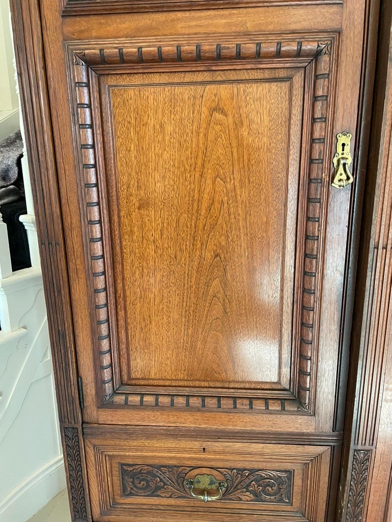 Fantastic Quality Antique Victorian Carved Walnut Breakfront Wardrobe ...