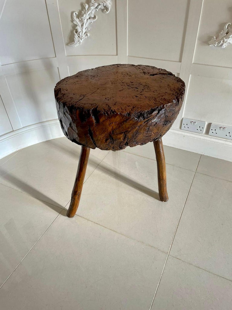 Fantastic Quality Unusual Antique Elm Chopping Block For Sale at 1stDibs