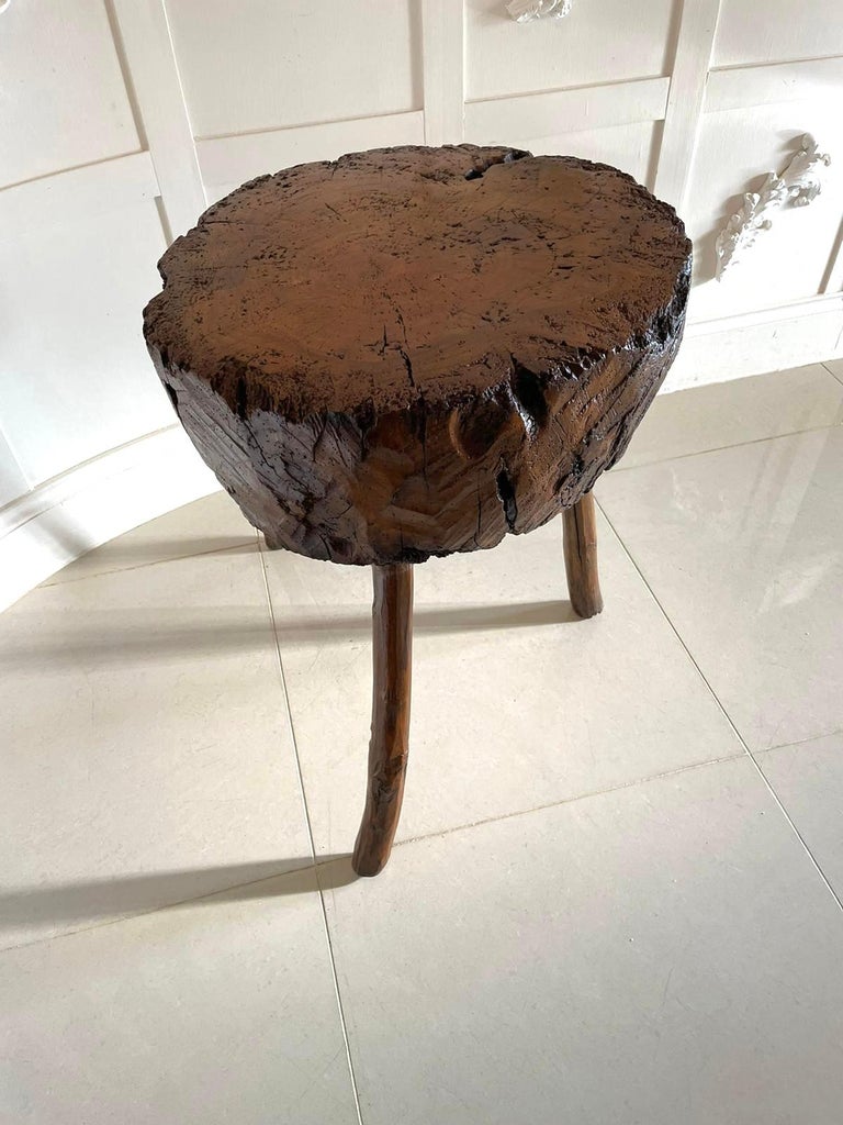 Fantastic Quality Unusual Antique Elm Chopping Block For Sale at 1stDibs