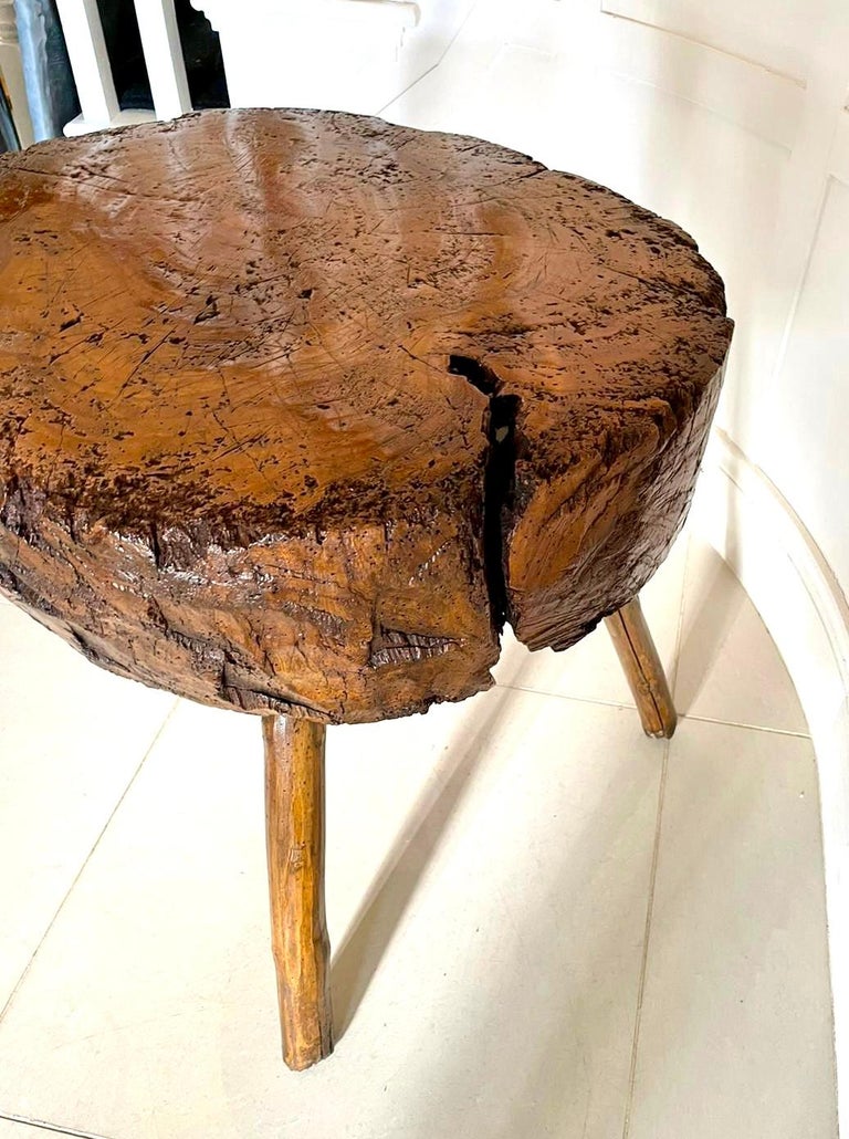 Fantastic Quality Unusual Antique Elm Chopping Block For Sale at 1stDibs
