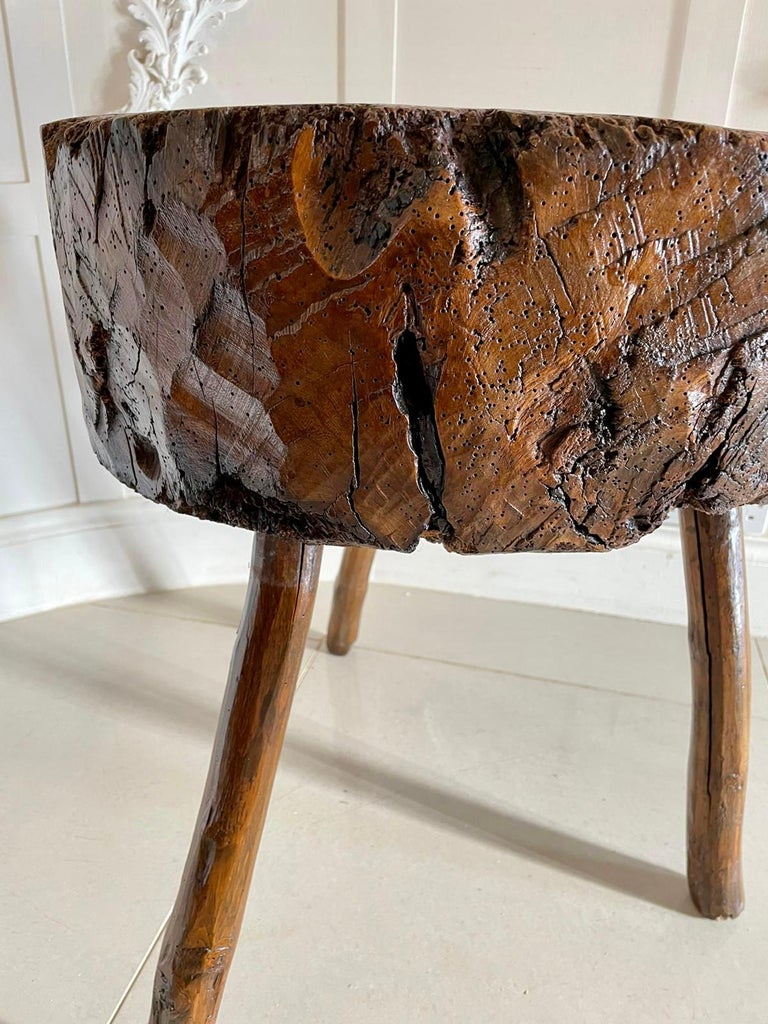 Fantastic Quality Unusual Antique Elm Chopping Block For Sale at 1stDibs