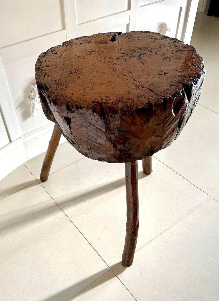 Fantastic Quality Unusual Antique Elm Chopping Block For Sale at 1stDibs