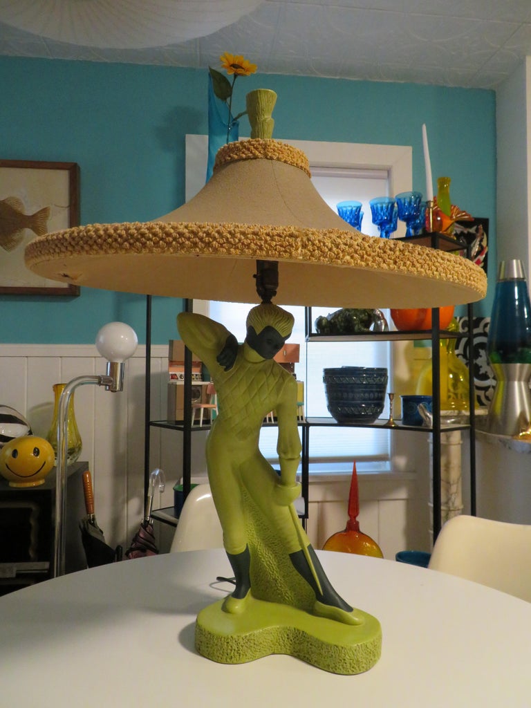 Fantastic Reglor of California Male Fencer Lamp with Original Shade ...