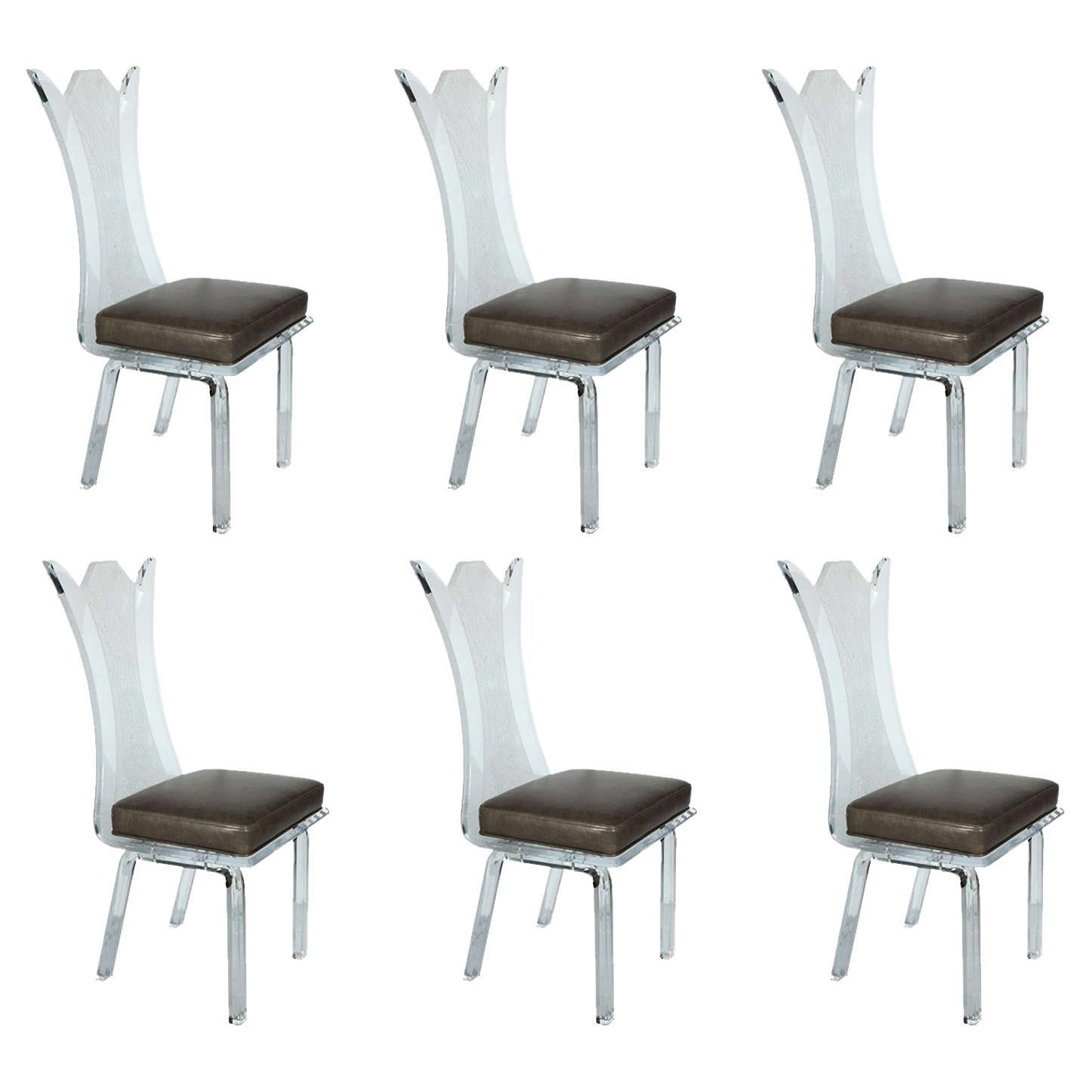 Set of Four Lucite Chairs at 1stDibs