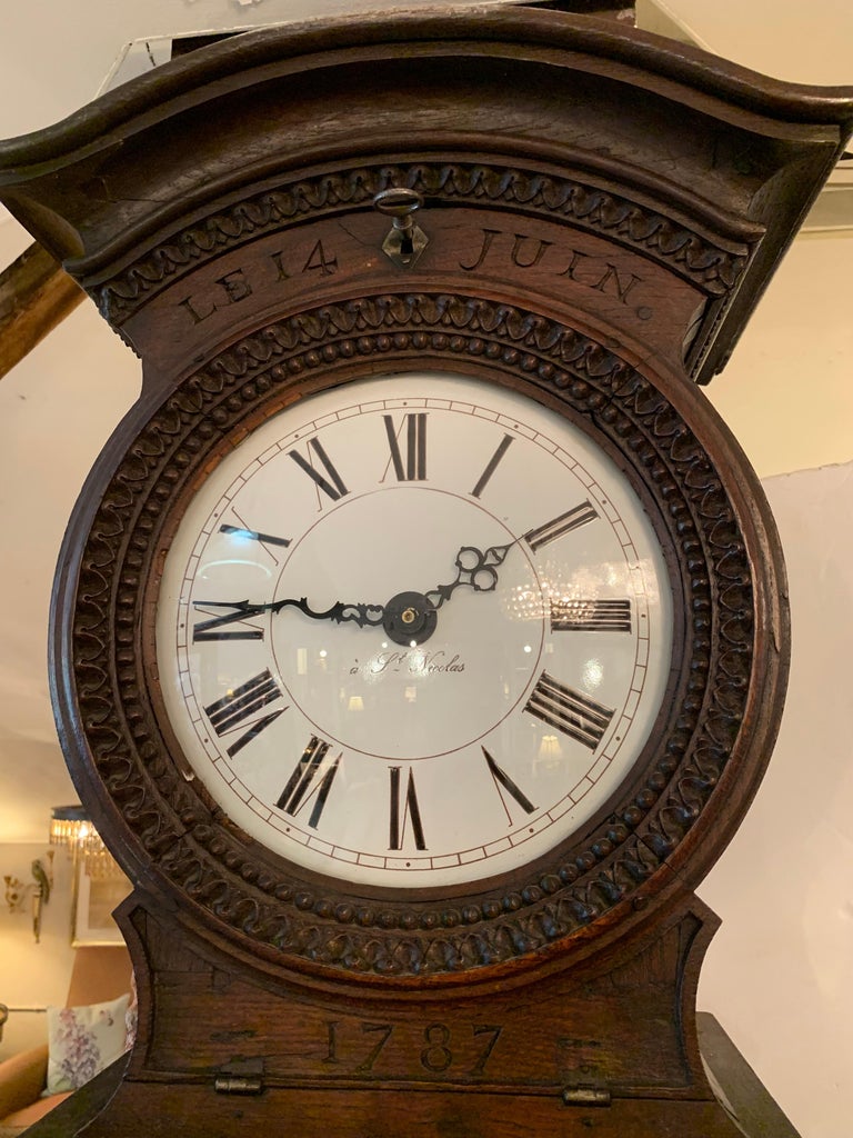 Fantastically Tall Elongated 18th Century Grandfather Clock at 1stdibs