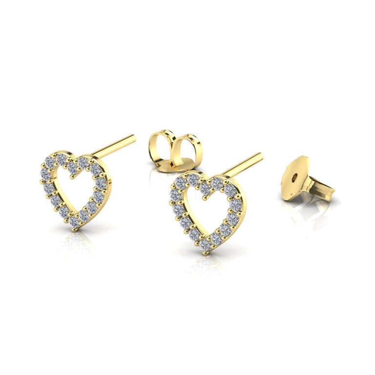 Fantasy Earrings "HEART" with Natural Diamonds, White Gold 18kt, Made ...