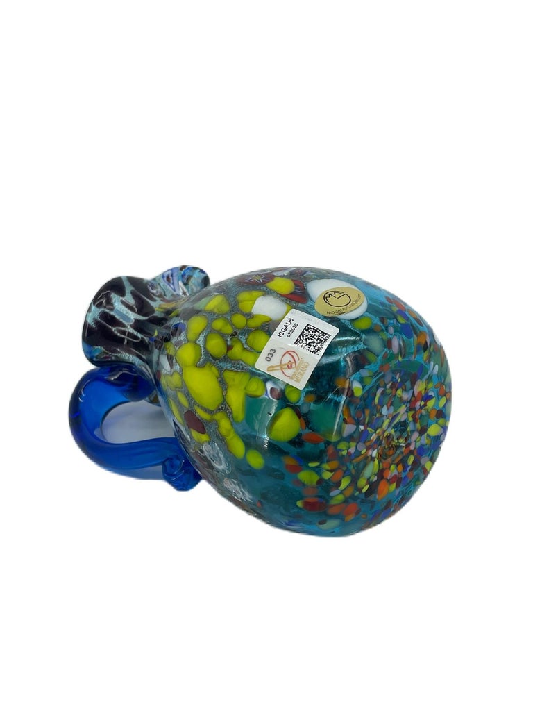 Fantasy Murrina Aquamarine Jug, Glass from Murano For Sale at 1stDibs