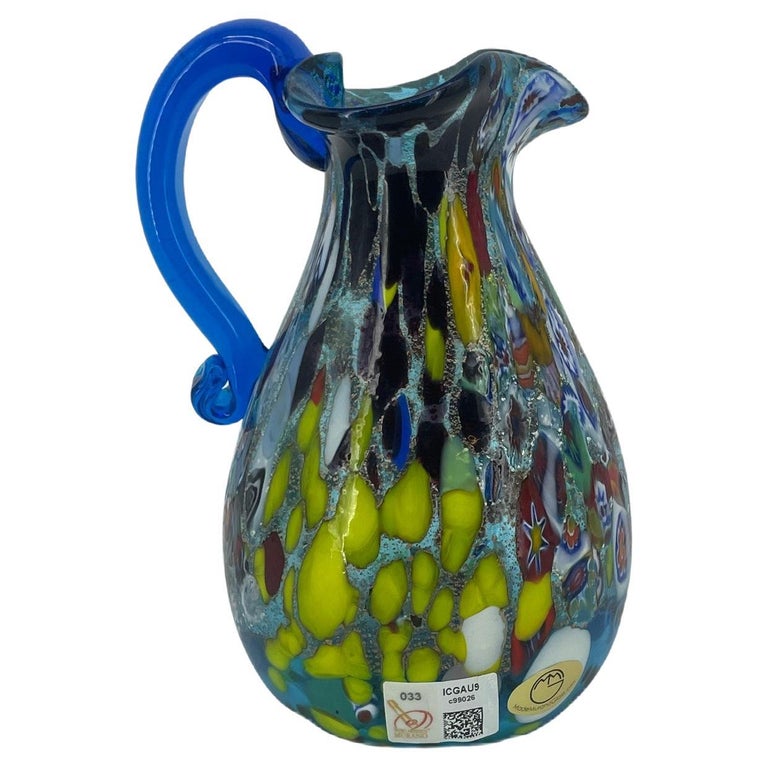 Fantasy Murrina Aquamarine Jug, Glass from Murano For Sale at 1stDibs