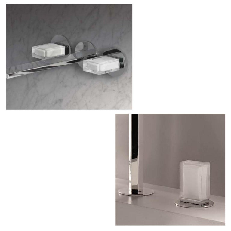 Fantini Venezia Murano Art Glass White and Clear Crystal Fixture Faucet ...