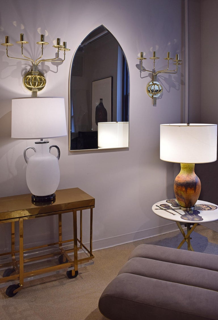 Fantoni Ceramic Table Lamp with Volcanic Glaze, 1960s For Sale at 1stDibs