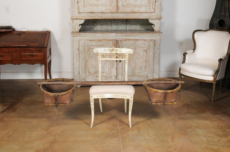 Far Eastern Early 20th Century Shoulder Yoke with Bamboo and Rattan ...