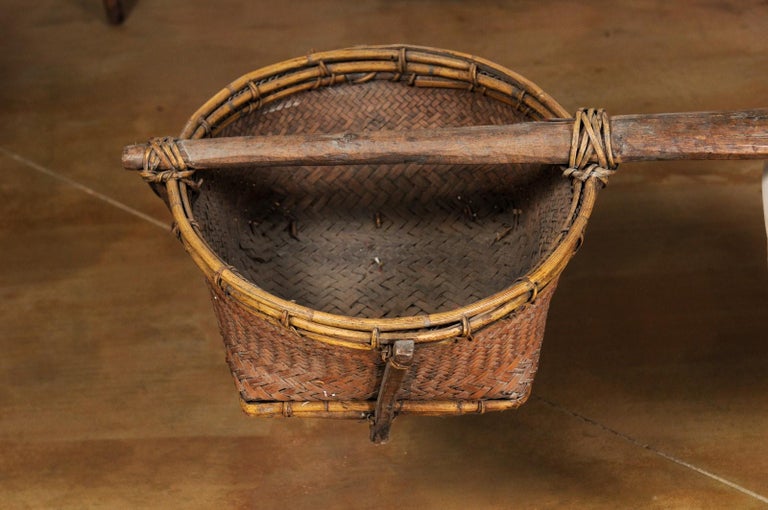 Far Eastern Early 20th Century Shoulder Yoke with Bamboo and Rattan ...