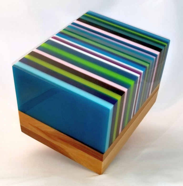 Fara Thomas - Walnut Blue- Mixed media resin wood wall sculpture ...