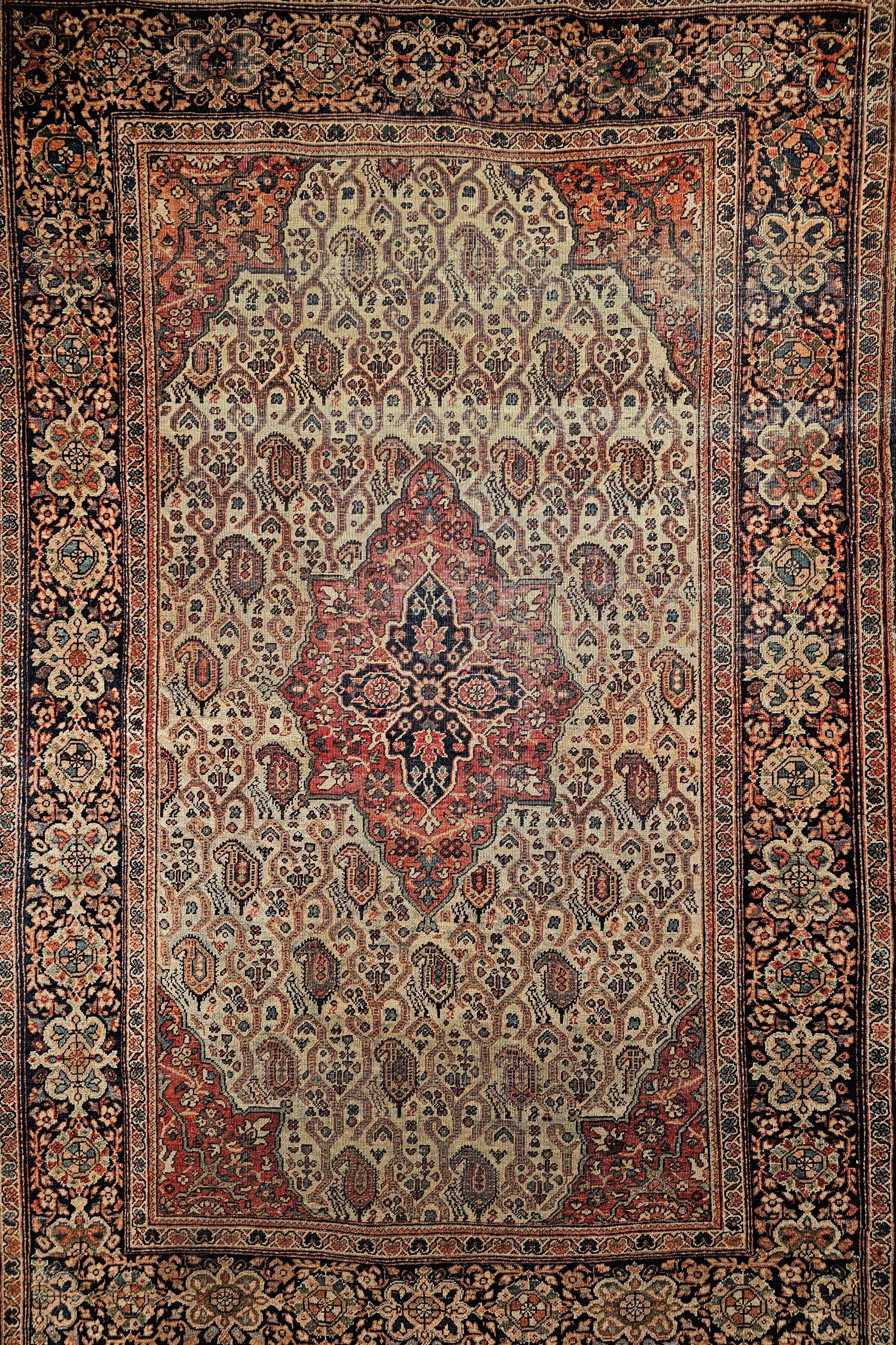 Late 1800s Persian Farahan in an Allover Paisley Pattern in Pale Green ...