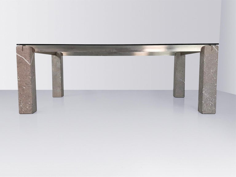 Faraone Glass and Marble Dining Table by Renato Polidori for Skipper ...