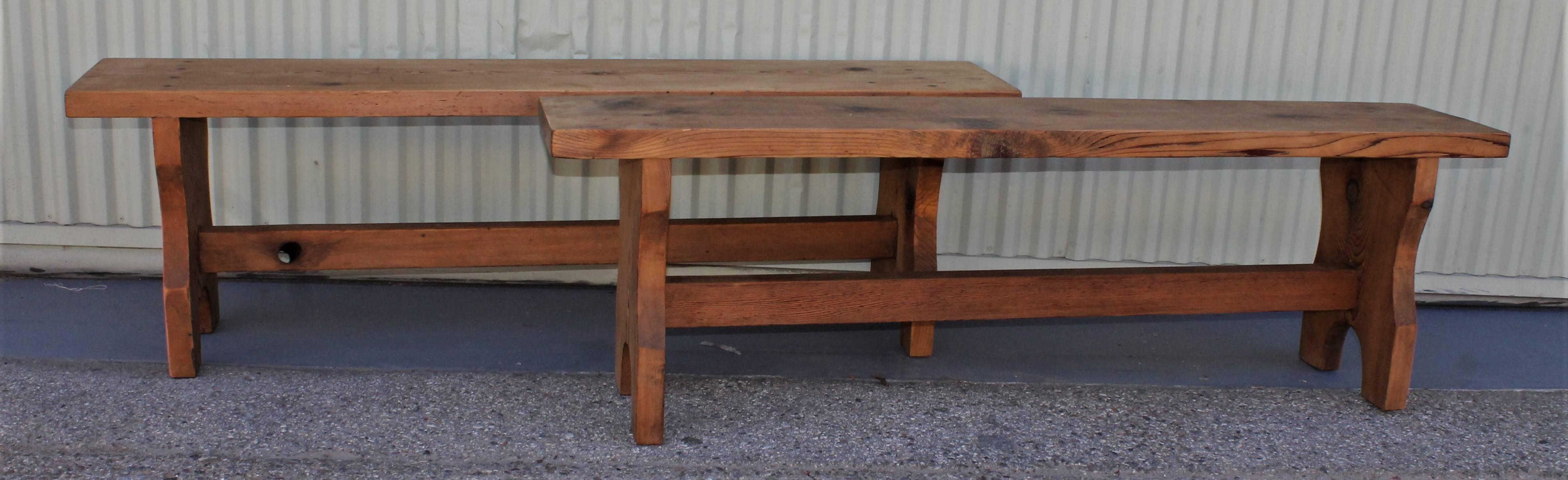 Farm House Amish Made Benches, Pair at 1stDibs