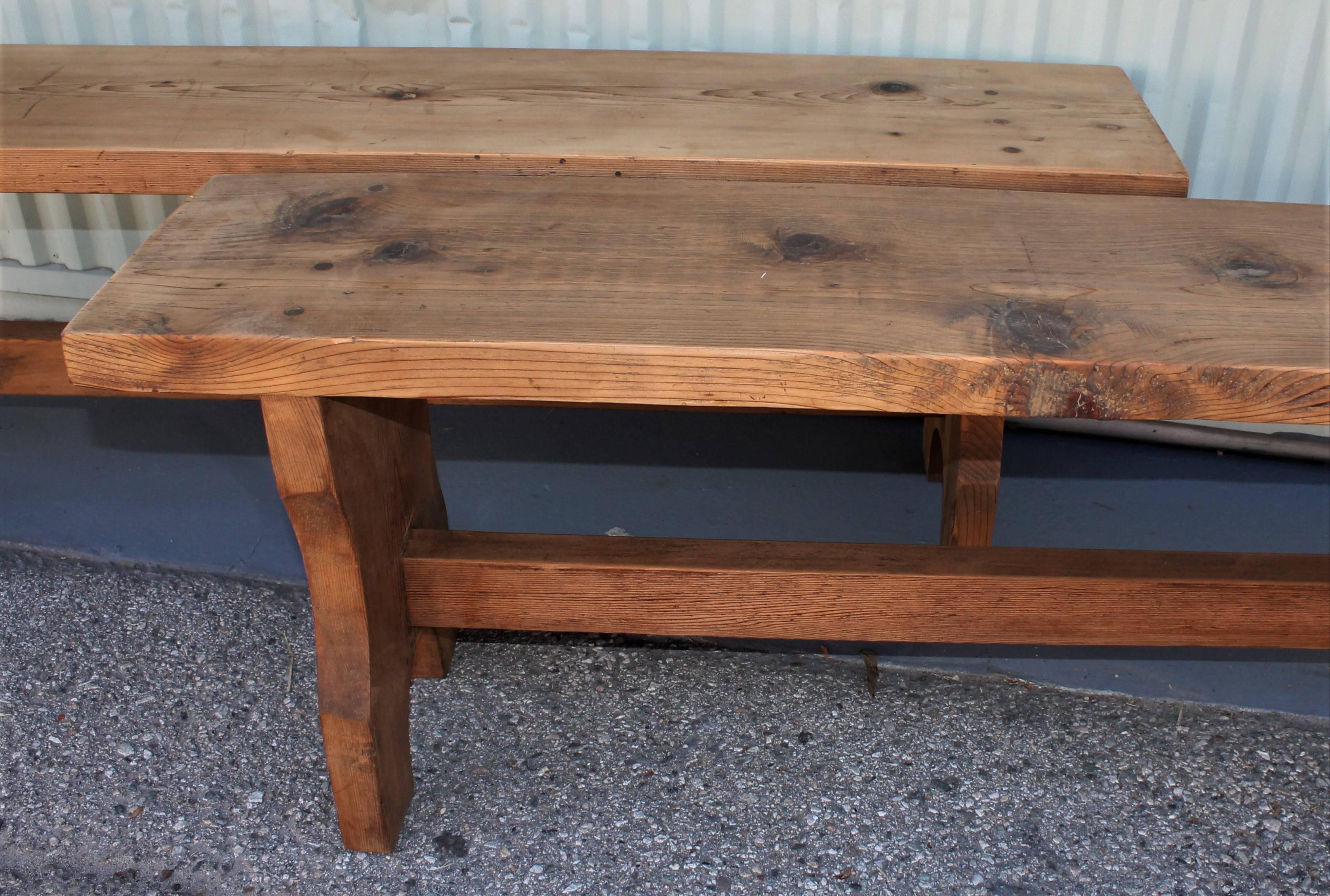Farm House Amish Made Benches, Pair at 1stDibs