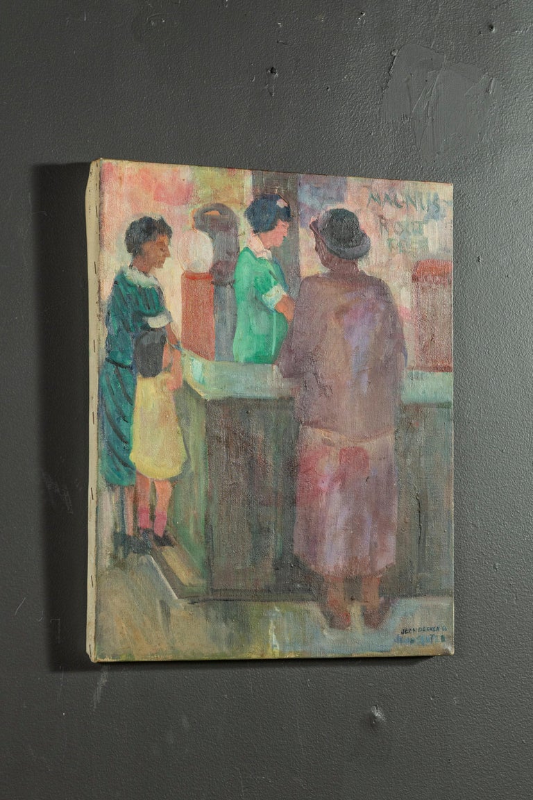 "Farmer's Market", Signed Oil on Canvas Painting by Jean Decker Slater ...