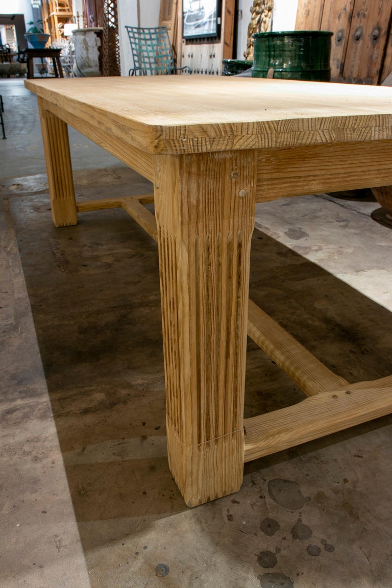 Farmhouse and Rustic Pine Wood Table with Straight Lines For Sale at ...