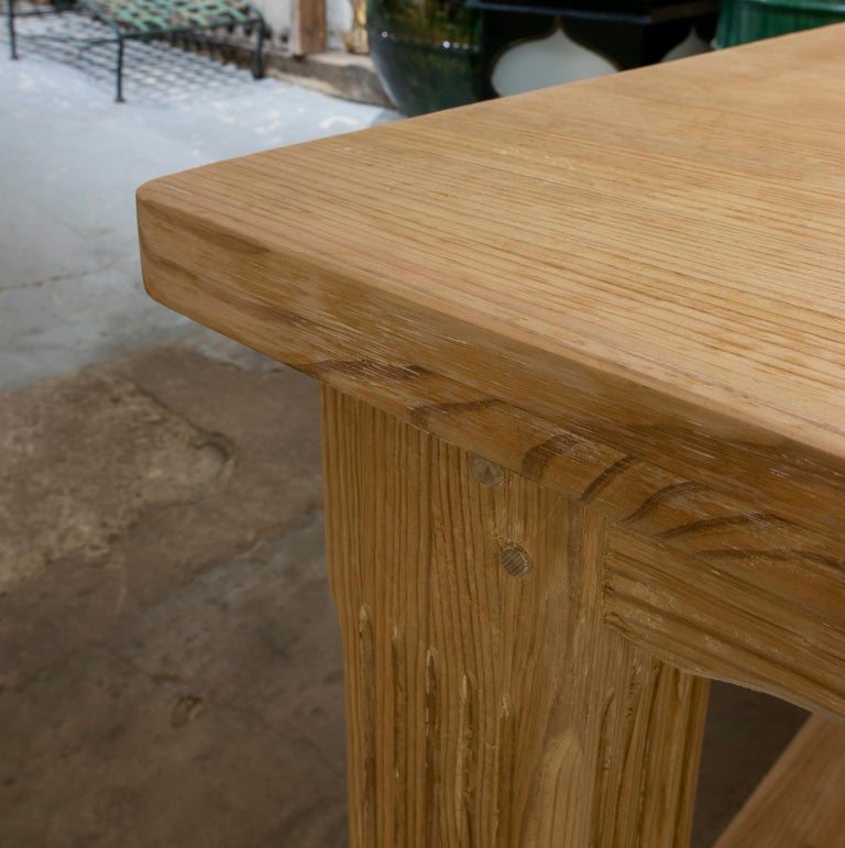 Farmhouse and Rustic Pine Wood Table with Straight Lines For Sale at ...