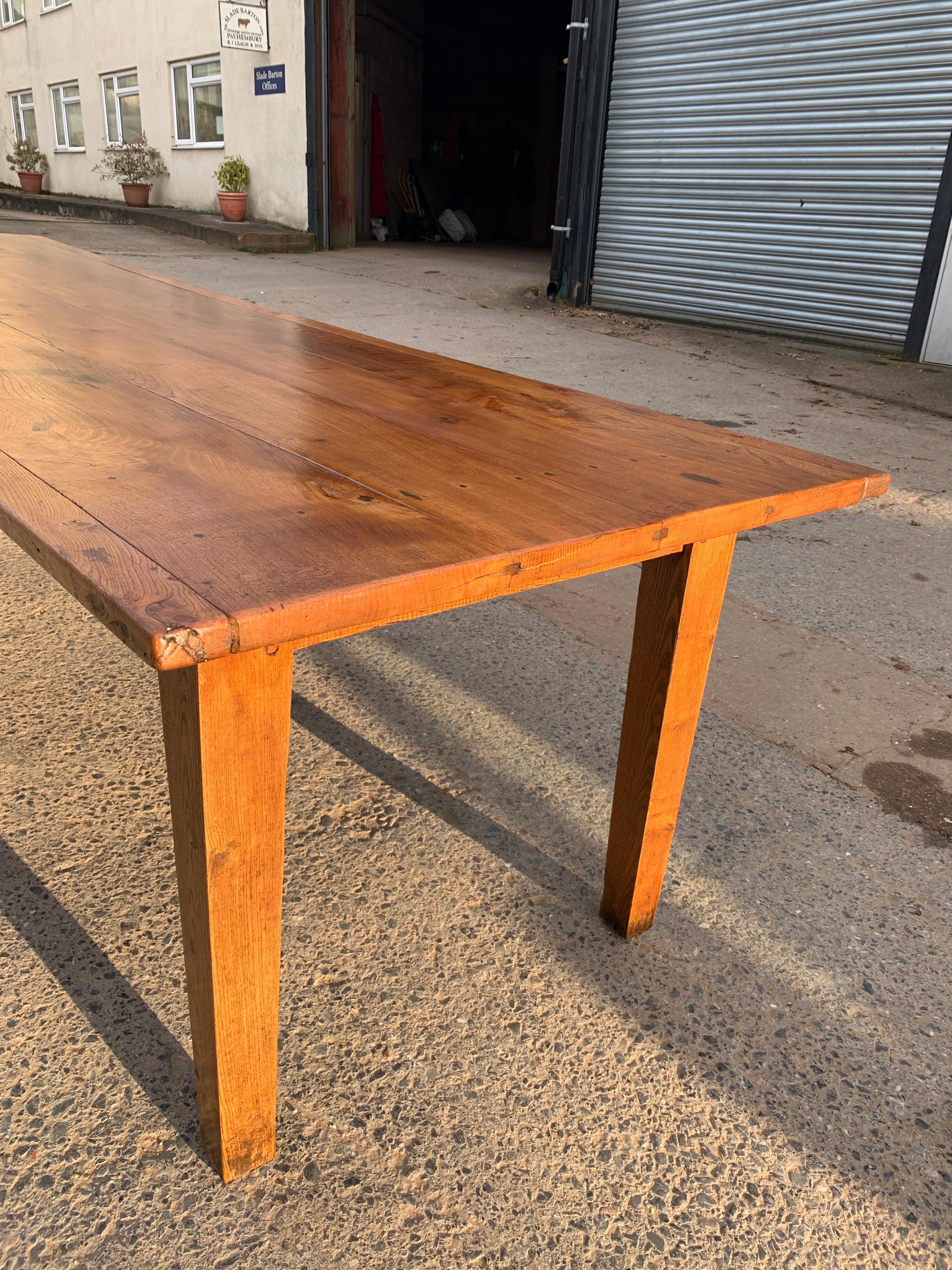 Farmhouse Table, Elm Long and Wide at 1stDibs