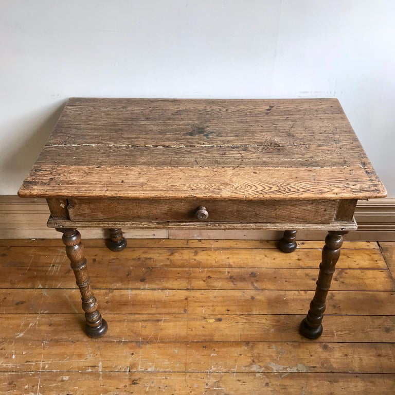 Farmhouse Table with Drawer For Sale at 1stDibs