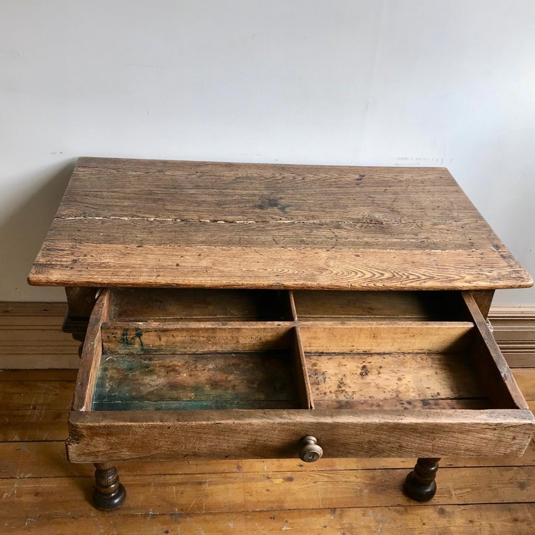 Farmhouse Table with Drawer For Sale at 1stDibs