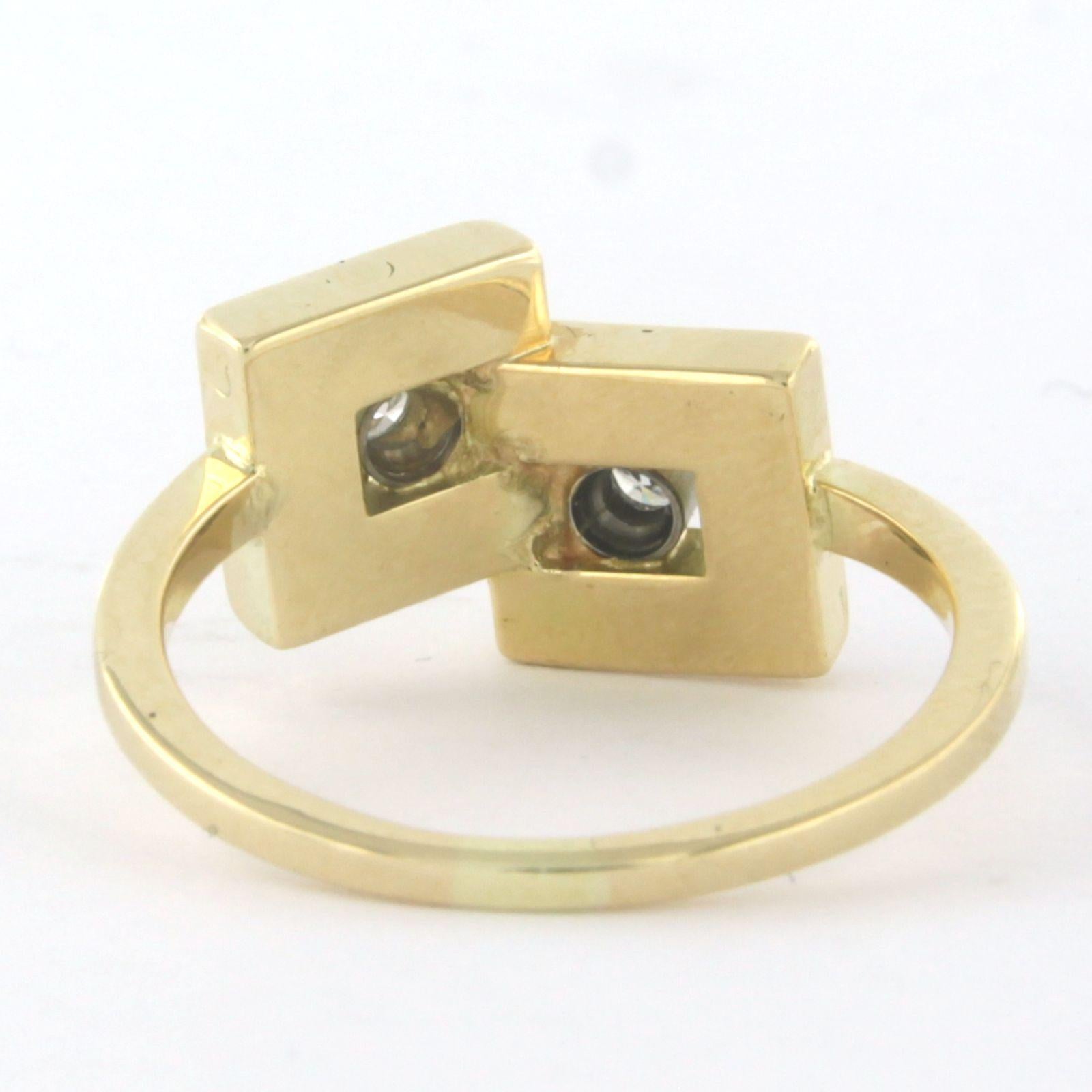 Fashion ring set with brilliant cut diamonds up to 0.08ct 14k yellow ...