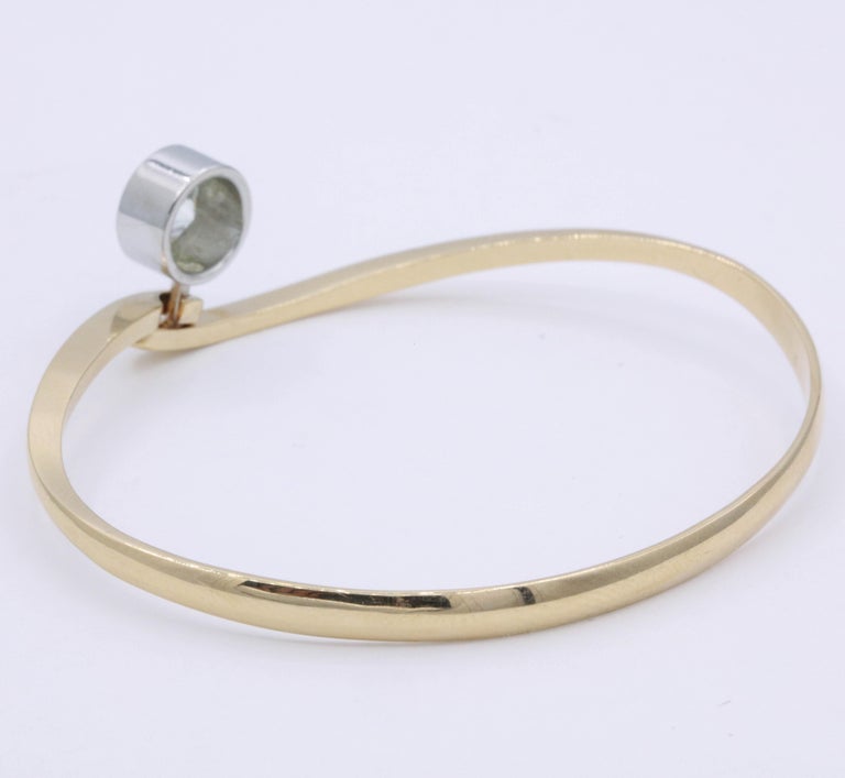 Diamond Floating Bangle 1.73 Carat Platinum 18K Rose Gold For Sale at ...