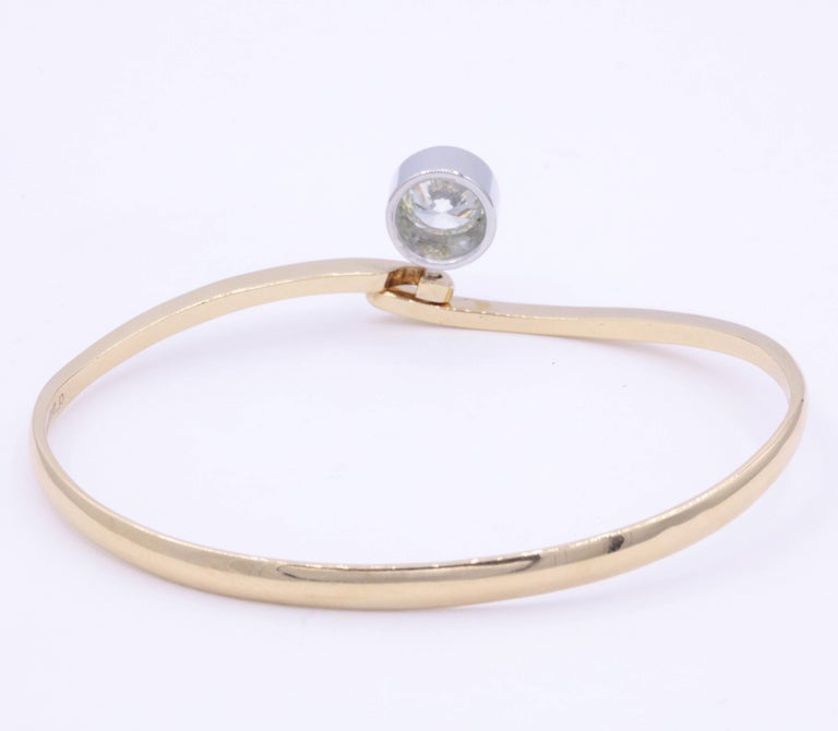 Diamond Floating Bangle 1.73 Carat Platinum 18K Rose Gold For Sale at ...