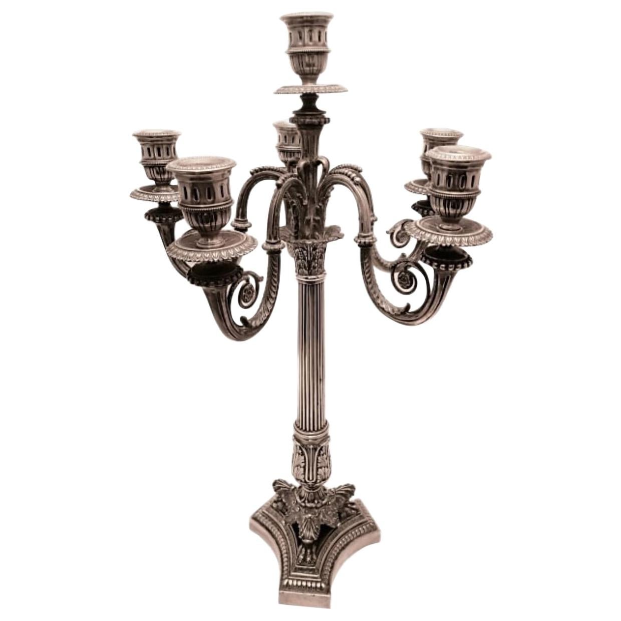 Iconic Georg Jensen Five-Light Candelabrum #383A For Sale at 1stDibs