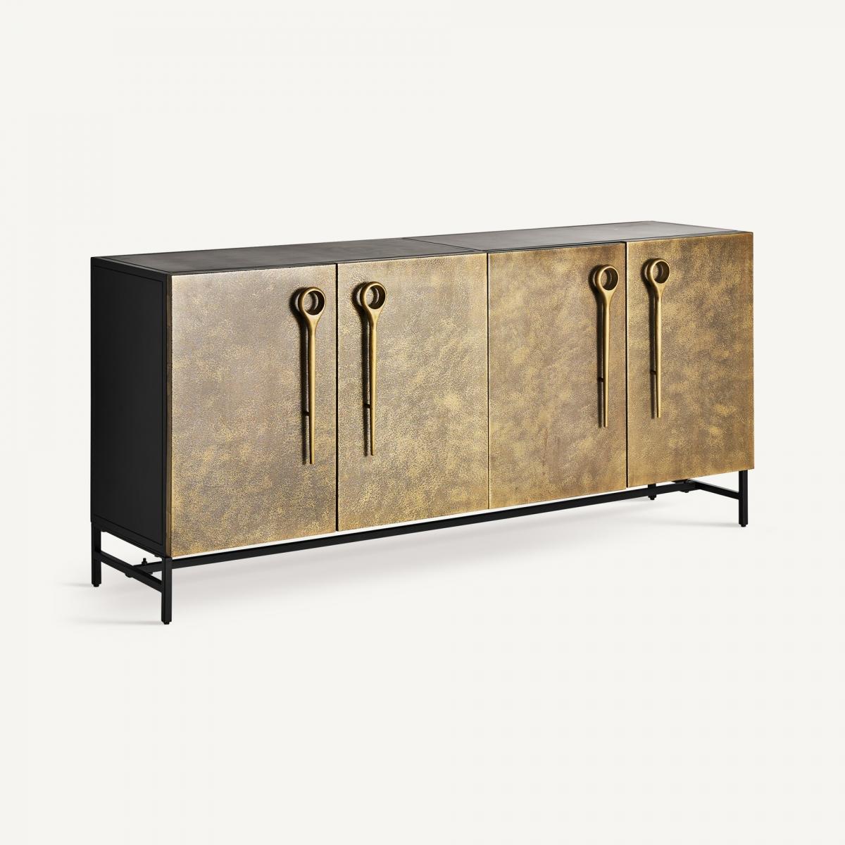 Fast Track, Contemporary Iron Sideboard With Antique Gold Finish For ...
