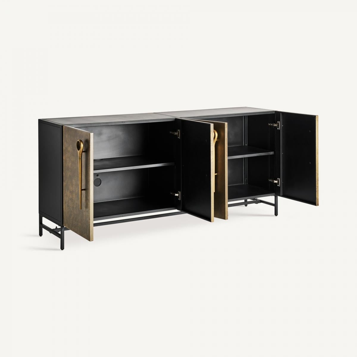 Fast Track, Contemporary Iron Sideboard With Antique Gold Finish For ...