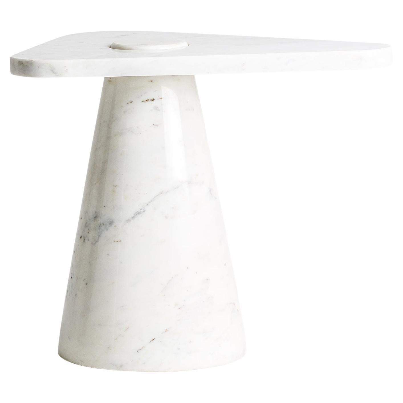 Fast Track, Contemporary Side Table Made Of White Marble For Sale at ...
