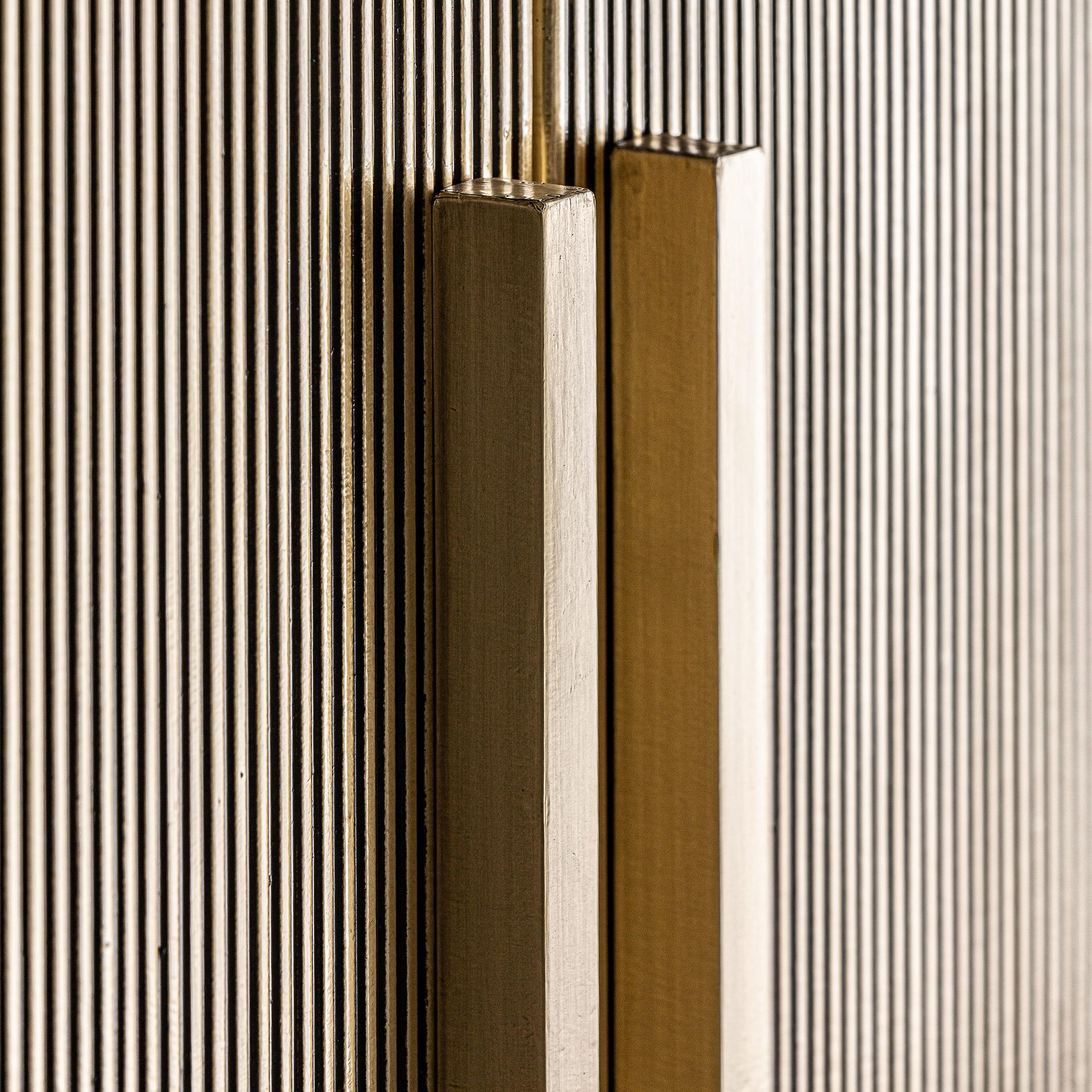 Fast Track, Contemporary Striped Iron Cabinet Finished In Gold For Sale ...