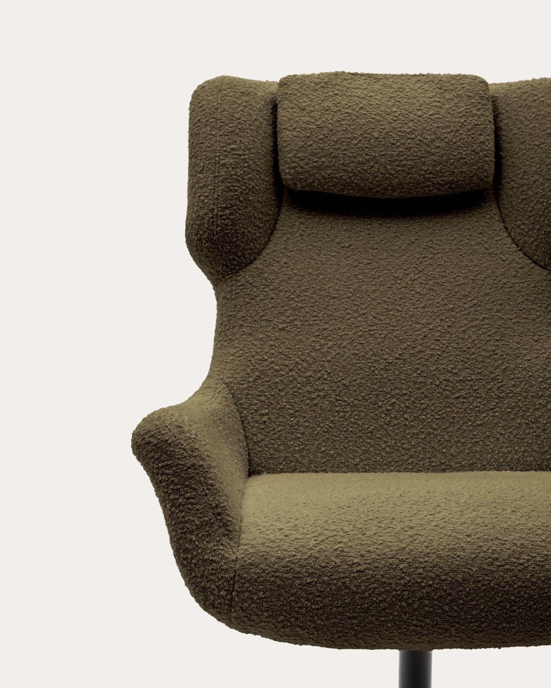 Fast-Track, Nordic Style Swivel Armchair In Green Faux-Shearling For ...