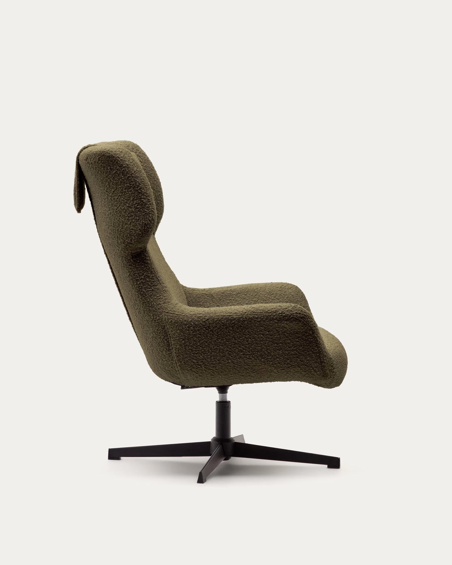 Fast-Track, Nordic Style Swivel Armchair In Green Faux-Shearling For ...
