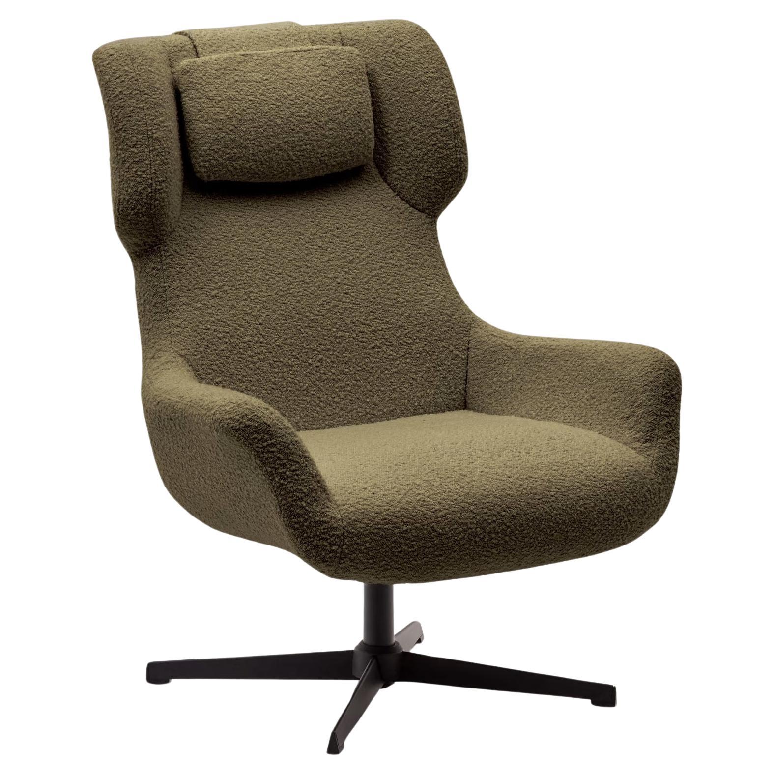 Fast-Track, Nordic Style Swivel Armchair In Green Faux-Shearling For ...