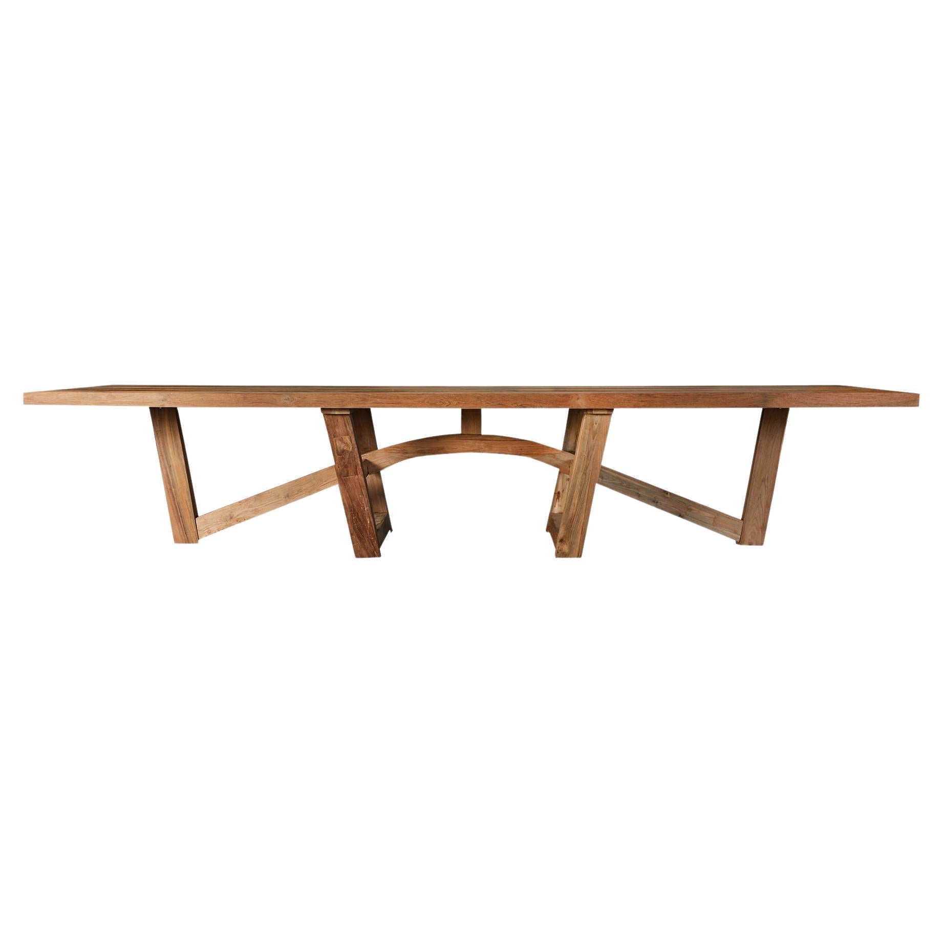 Fast Track, XL Wood Dining Table Seats 12 For Sale at 1stDibs