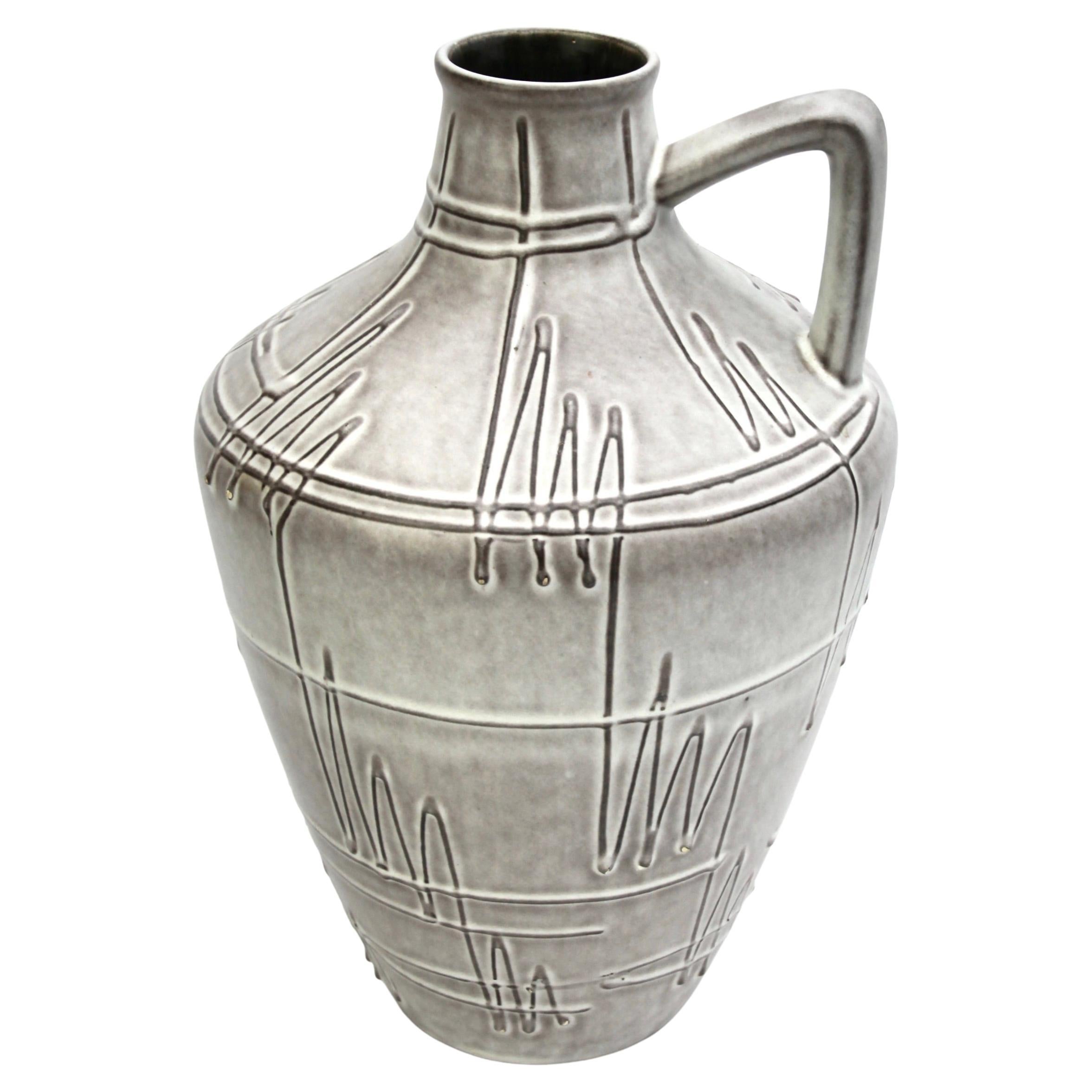 Modernist Red Black Yellow Fat Lava Large Scale Vase For Sale at 1stDibs