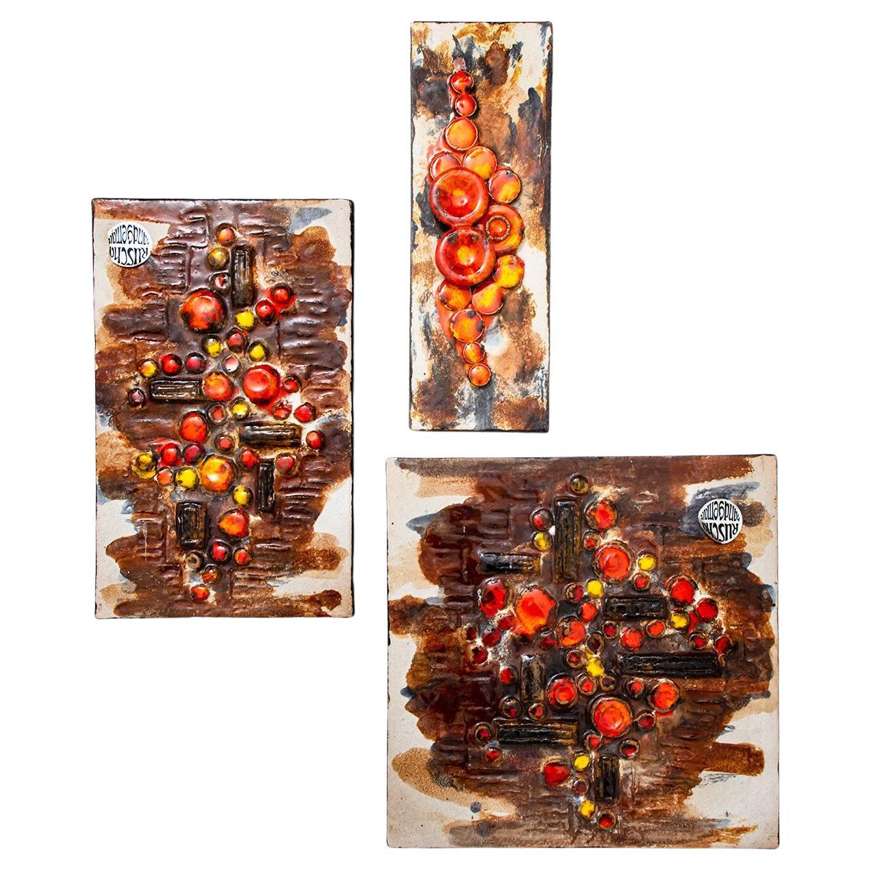 Fat Lava Wall Plaques by Ruscha Keramik, 1970s For Sale at 1stDibs