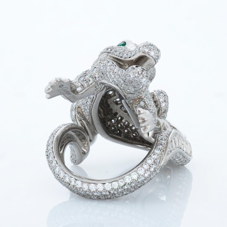 Faune et Flore de Cartier Diamond and Emerald Alligator Ring in ...