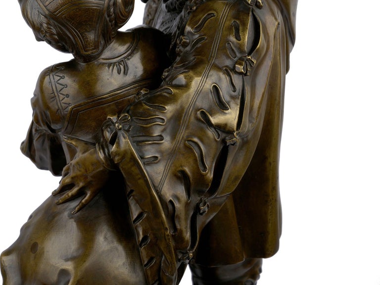 Faust Et Marguerite Antique French Bronze Sculpture by Deniére, circa ...