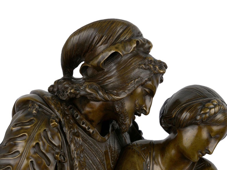Faust Et Marguerite Antique French Bronze Sculpture by Deniére, circa ...