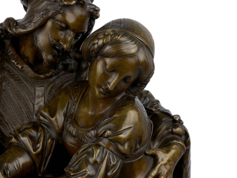Faust Et Marguerite Antique French Bronze Sculpture by Deniére, circa ...