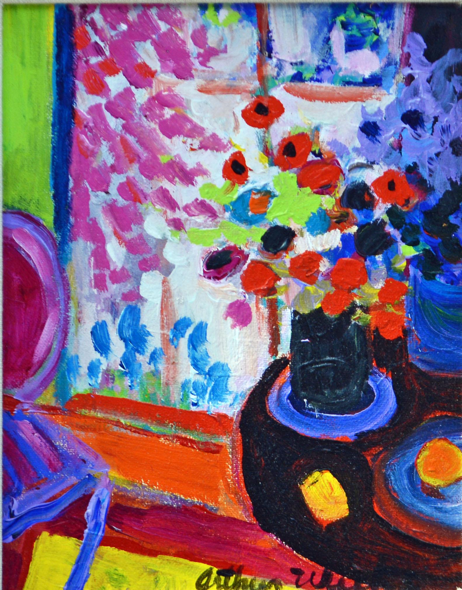Fauvist Style Original Colorful Interior with Flowers by Arthur Weeks ...